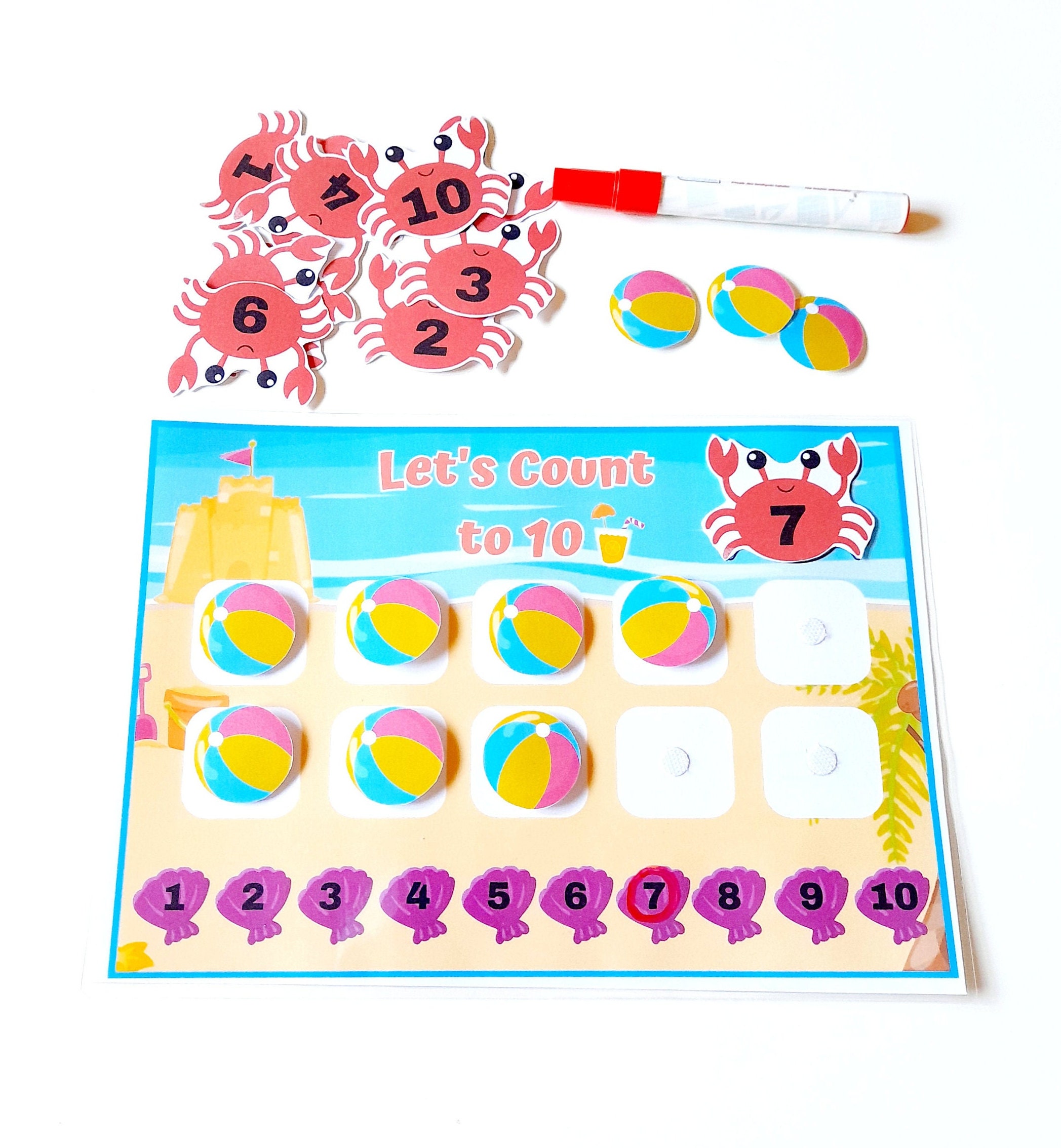 Summer Counting Activity Numbers 1 to 10 Count for Kids - Etsy