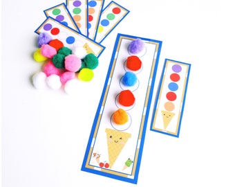 Build an Ice Cream With Pompoms, Fine Motor Skills, Game for Toddlers ...