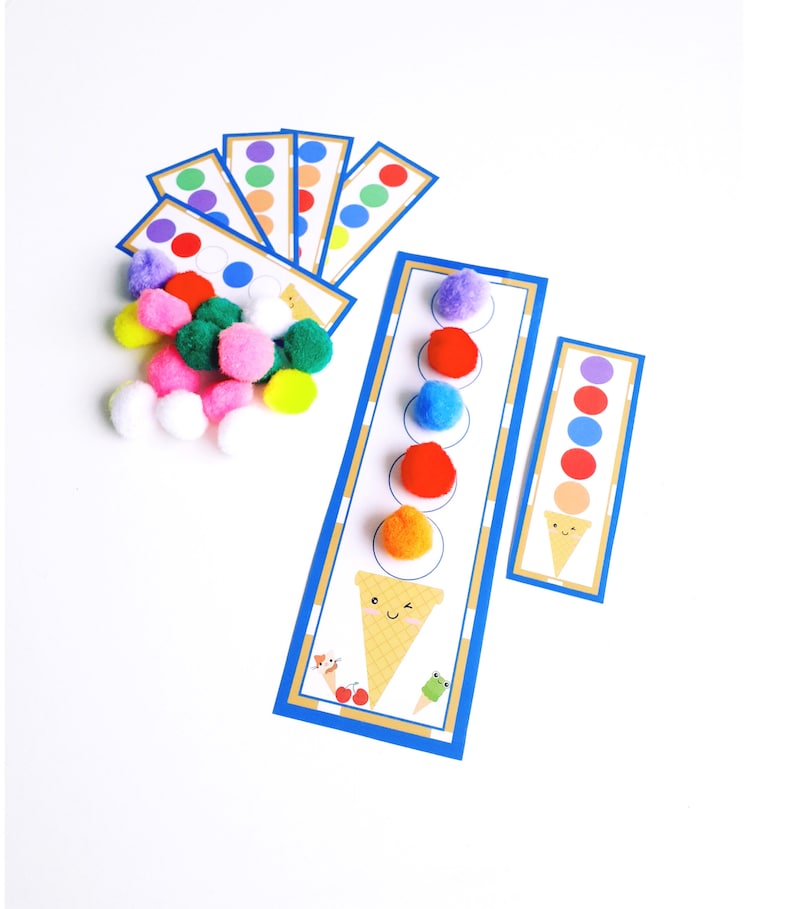 Build an Ice Cream With Pompoms Fine Motor Activity - Etsy