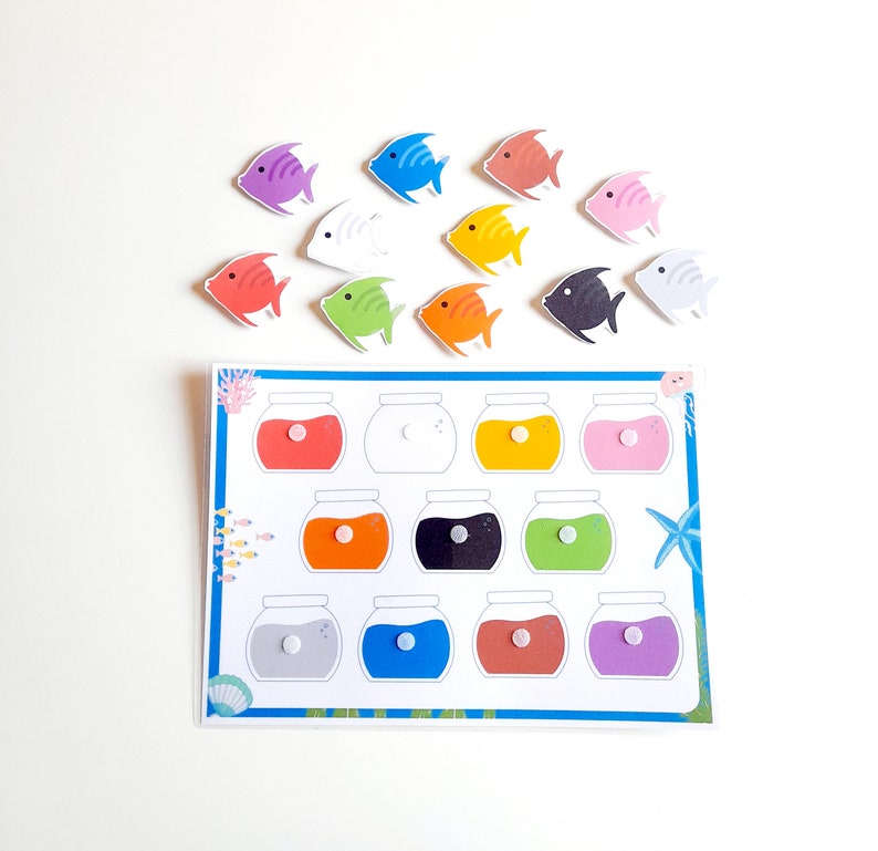 Color Activity With Fish Fine Motor Activities for Toddlers - Etsy