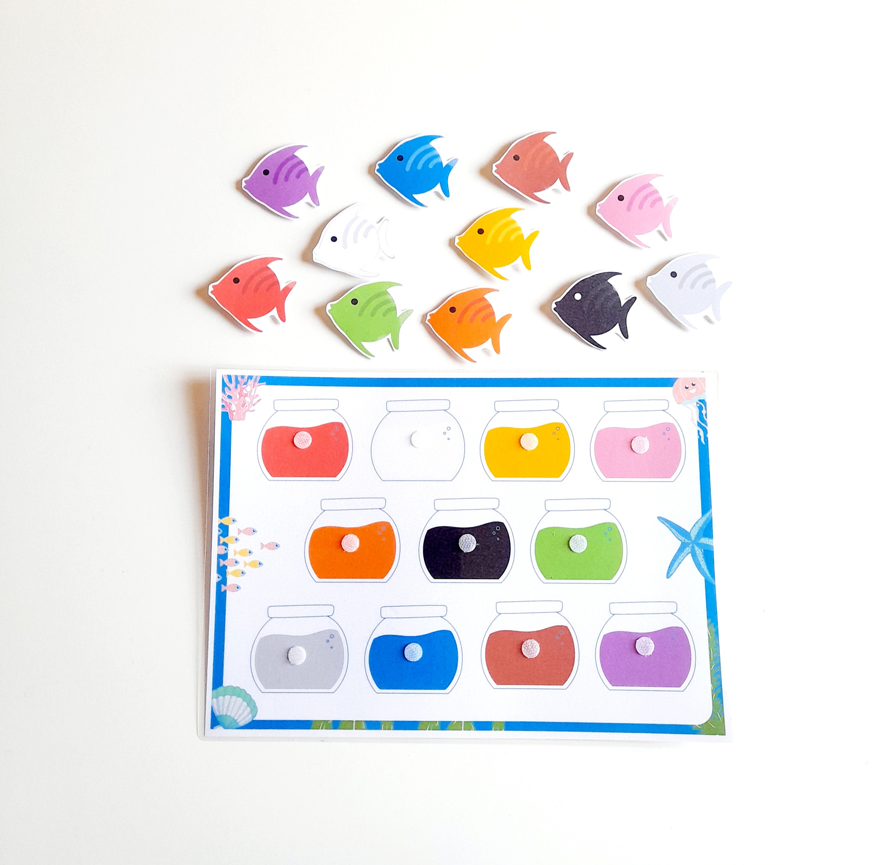 Color Activity With Fish Fine Motor Activities for Toddlers - Etsy