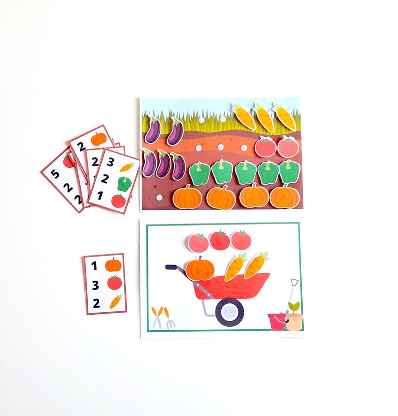 Vegetable Counting Activity for Toddlers and Preschoolers - Etsy