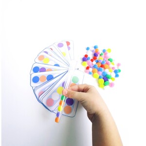 Color Activity With Pompoms, Fine Motor Activities for Toddlers and ...