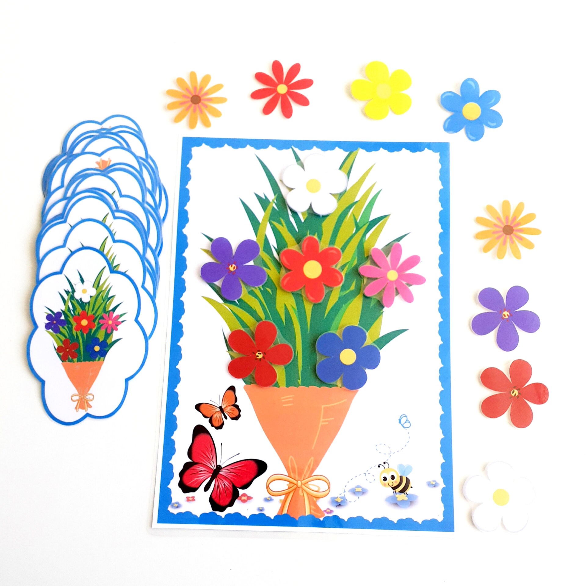 Flower Pattern Activity, Pattern Strips, Color Matching Game, Busy Book ...