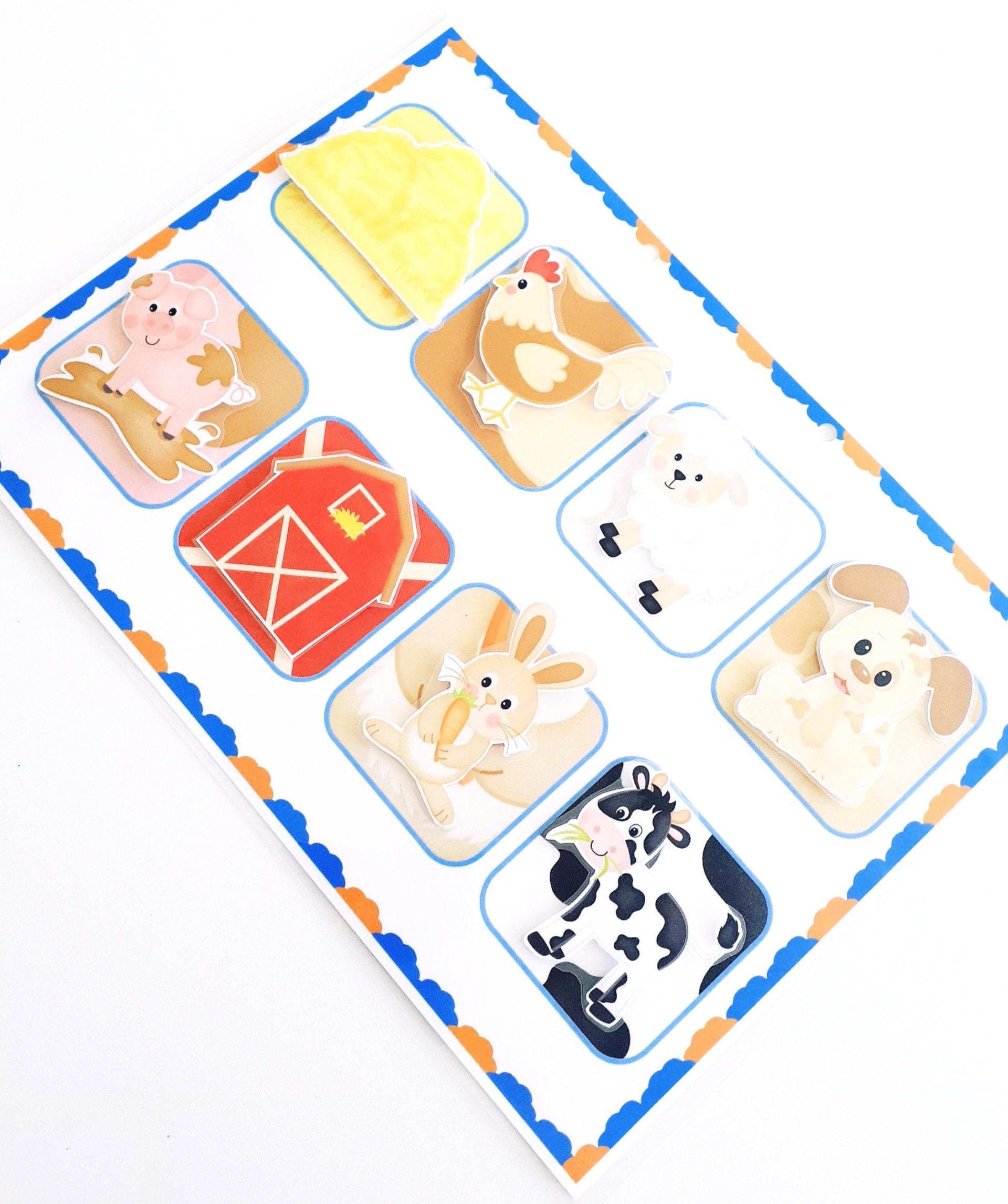 Animal Matching Game Farm Animal Matching Game - Etsy