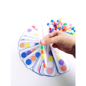 Color Activity With Pompoms, Fine Motor Activities for Toddlers and ...