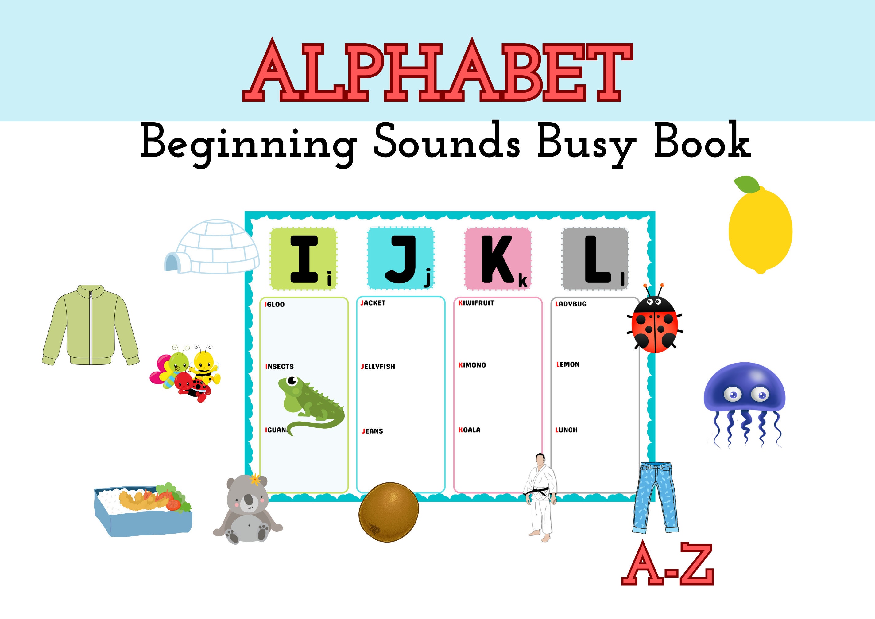 Beginning Sound Worksheet , Beginning Sounds Busy Book, Alphabet ...