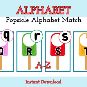 Popsicle Alphabet Match, Alphabet Matching Game, Beginning Sounds ...