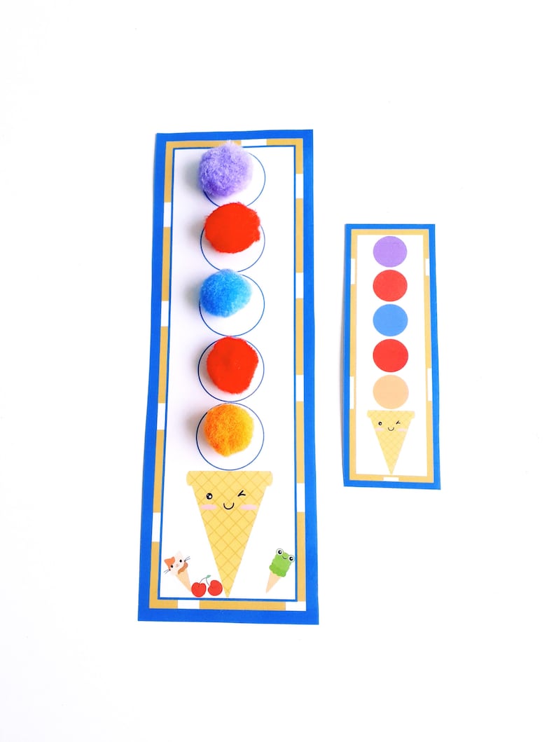 Build an Ice Cream With Pompoms Fine Motor Activity - Etsy