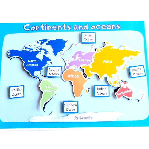 Kids World Map Worksheet - Etsy