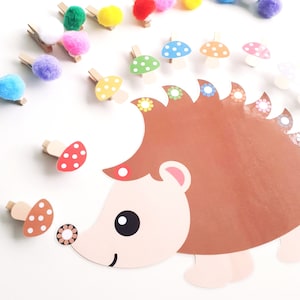 Hedgehog Color Activity, Fine Motor Skills, Color Matching Game ...