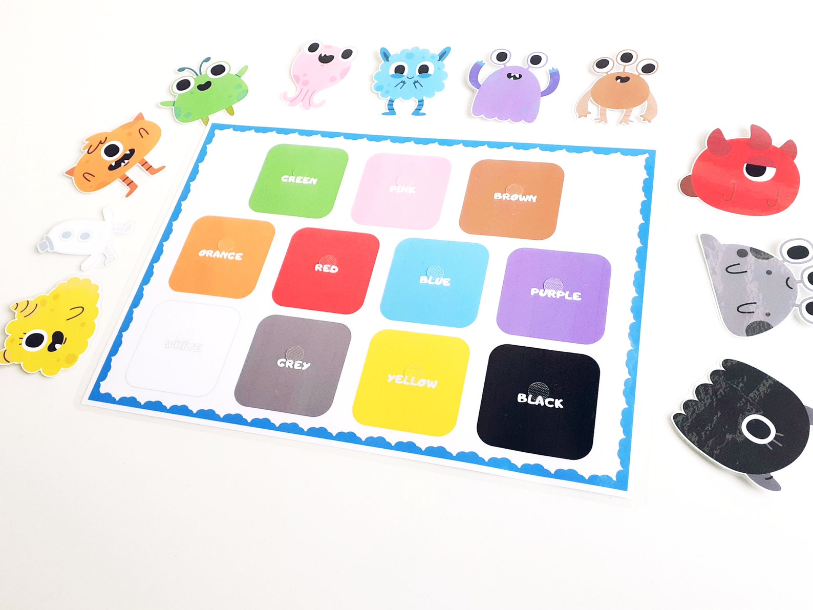 Monster Color Matching Worksheet Printable Color Matching - Etsy