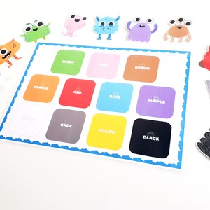 Monster Color Matching Worksheet, Printable Color Matching , Learning ...