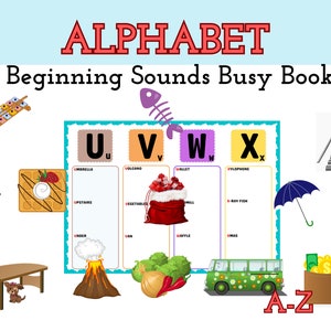 Beginning Sound Worksheet , Beginning Sounds Busy Book, Alphabet ...