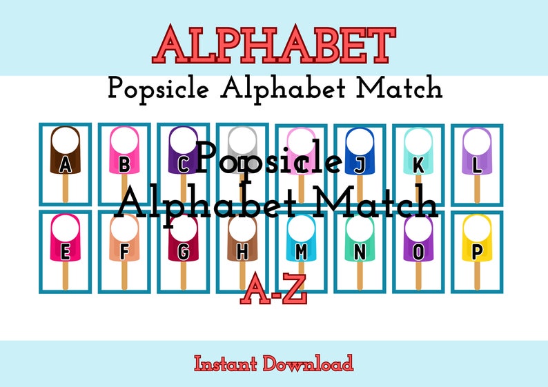 Popsicle Alphabet Match, Alphabet Matching Game, Beginning Sounds ...