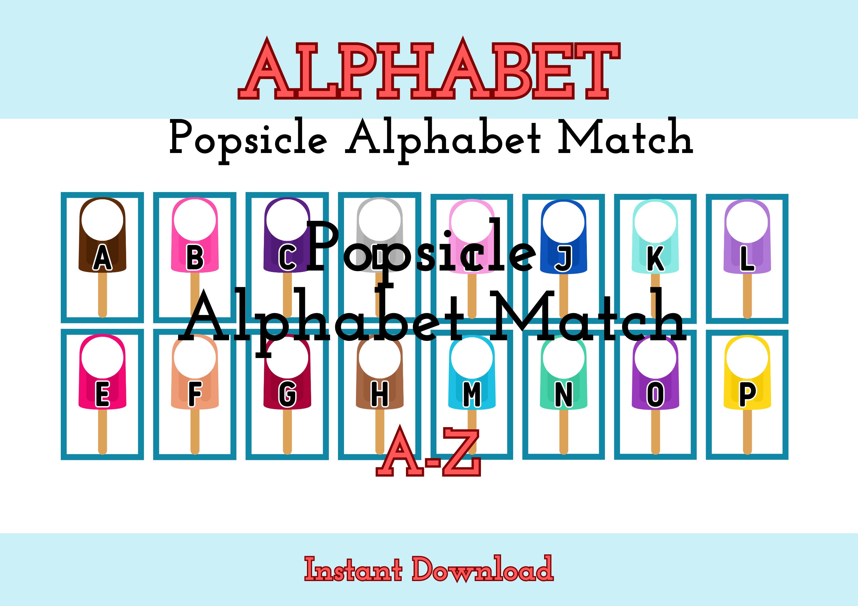 Popsicle Alphabet Match, Alphabet Matching Game, Beginning Sounds ...