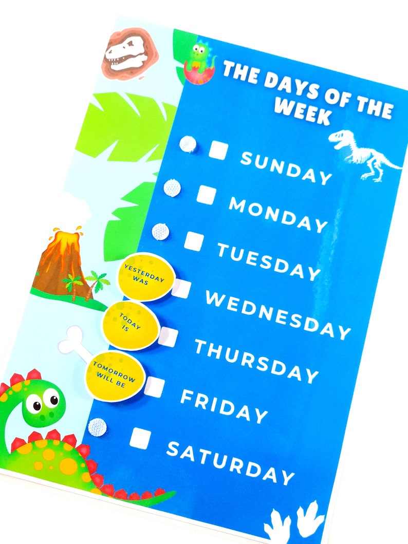 Calendar the Days of the Week, Dinosaur Calendar, Printable Home School ...