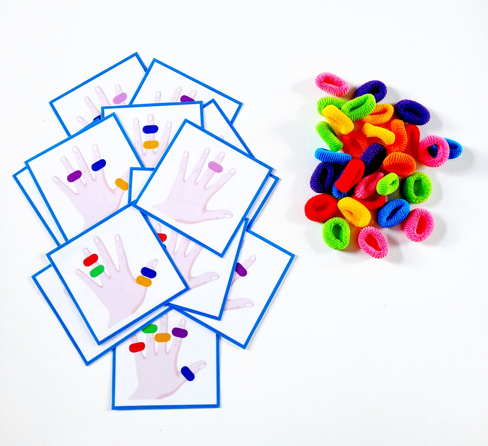 Finger Activity With Hair Ties, Fine Motor Skills, Homeschool Worksheet ...