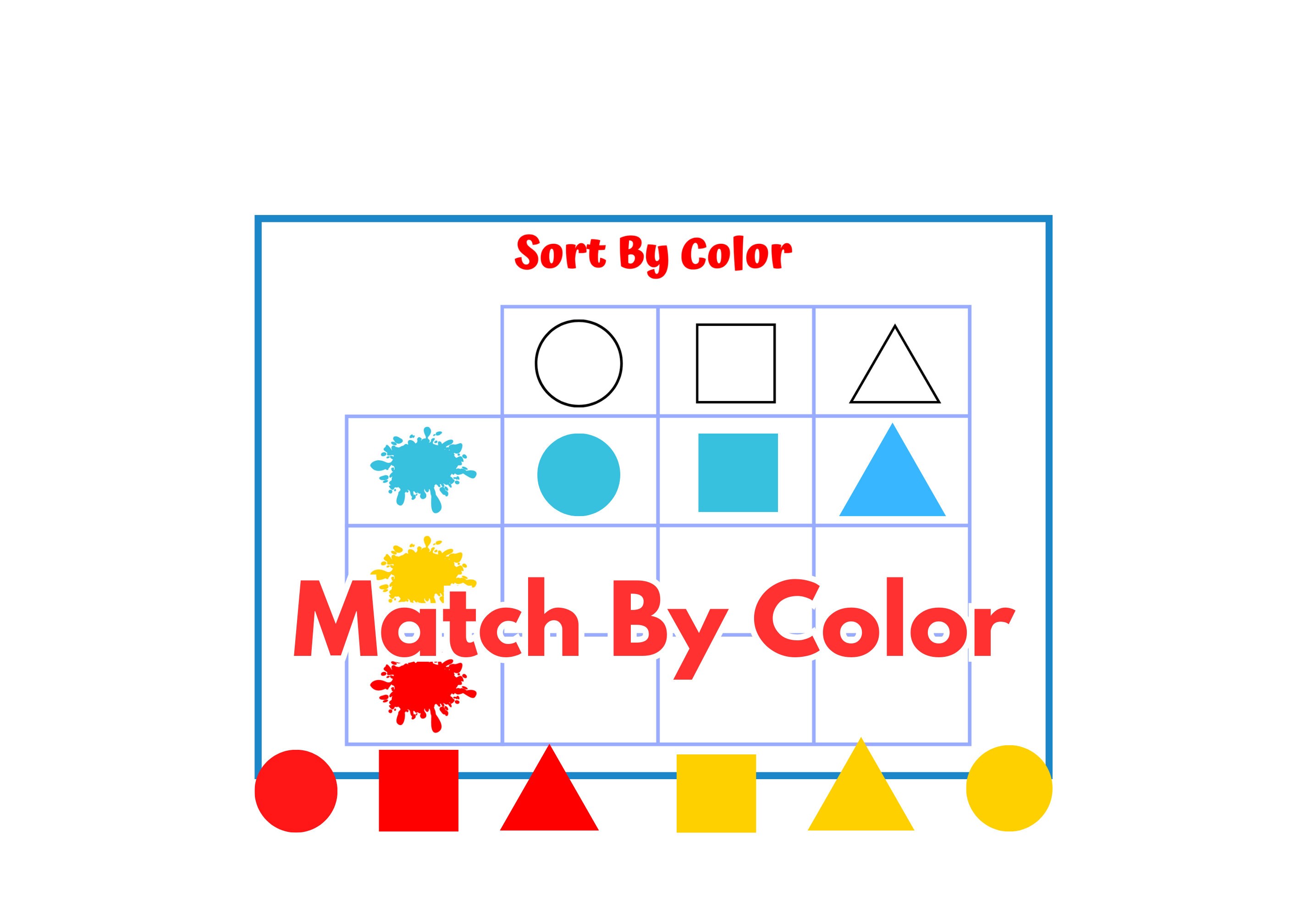 Shapes Sorting Activity by Color, Color Sorting Printable Activity - Etsy