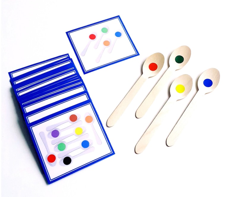 Spoon Pattern Activity, Color Matching Game - Etsy