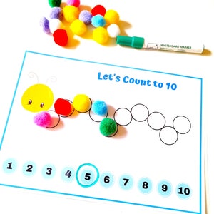 Caterpillar Counting Activity Numbers 1 to 10 Count for Kids - Etsy