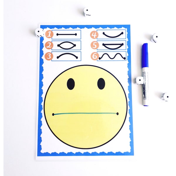Coding and Pre Writing Emotions Board, Copy the Pattern, Fine Motor - Etsy