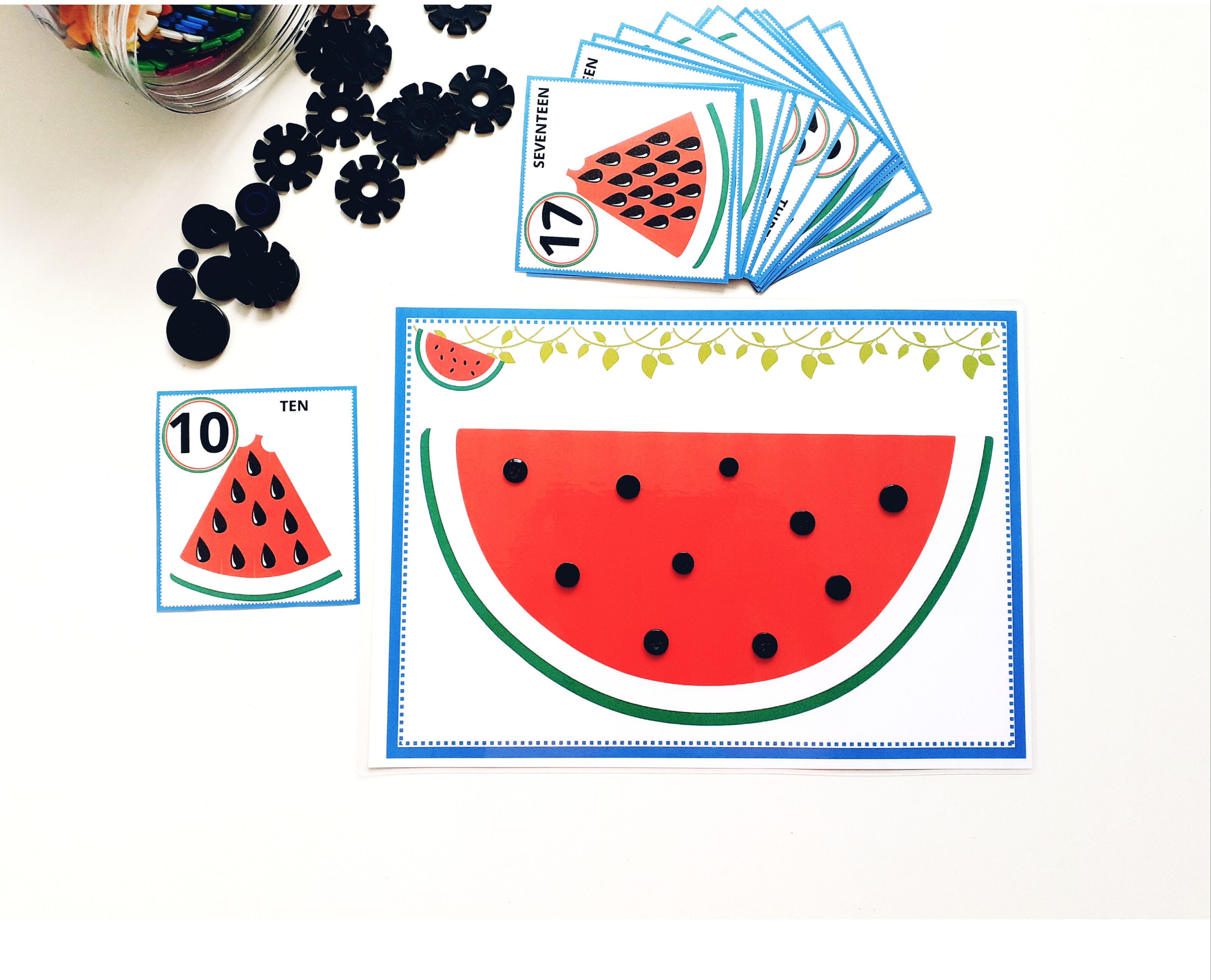Watermelon Seed Counting Activity for Toddlers and - Etsy