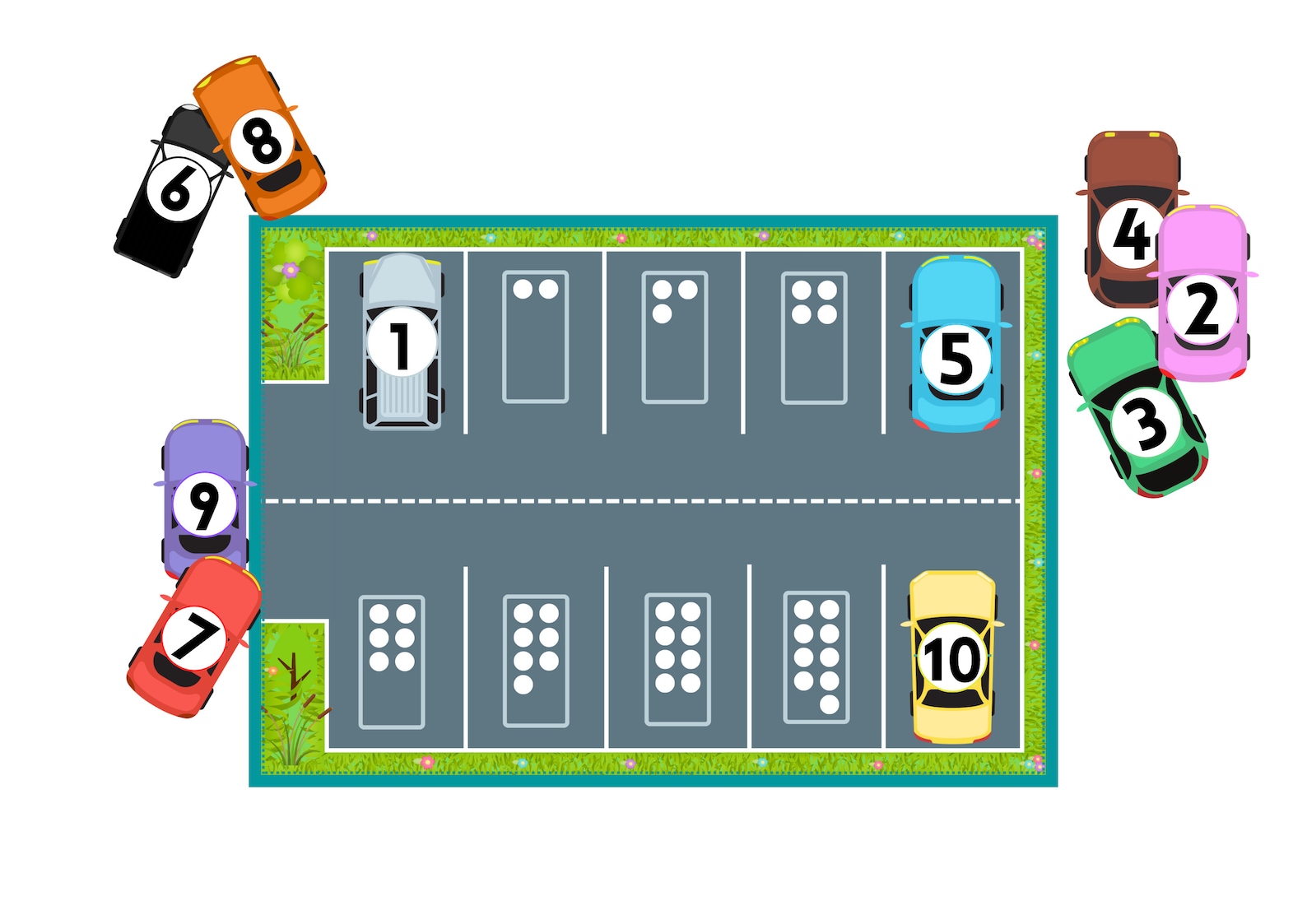 Car Number Matching , Printable Learning Numbers, Counting - Etsy