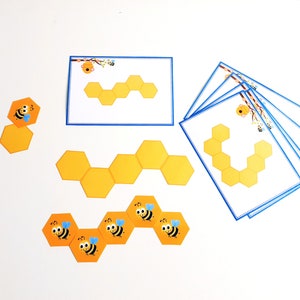 Hive Pattern Activity, Shape Matching Game, Fine Motor Activities. - Etsy