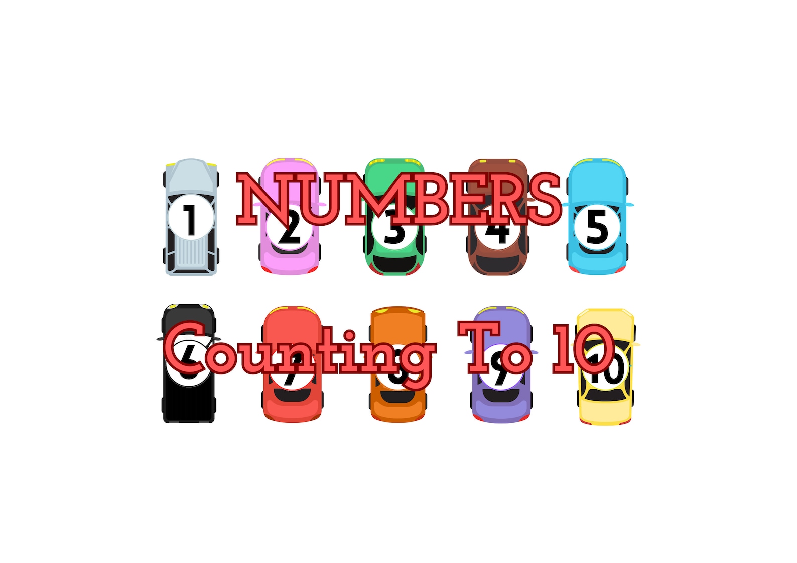 Car Number Matching , Printable Learning Numbers, Counting - Etsy
