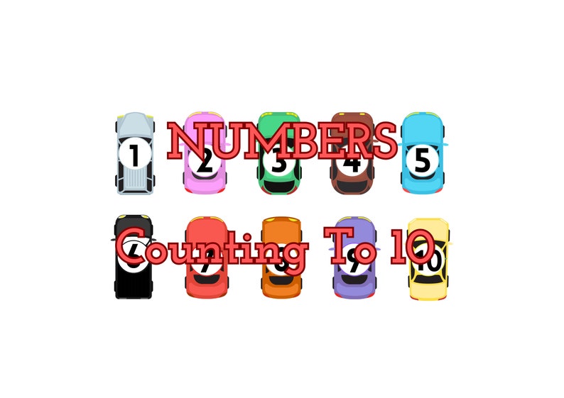 Car Number Matching , Printable Learning Numbers, Counting - Etsy