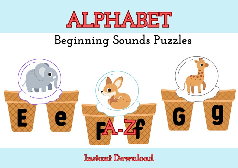 Beginning Sounds Puzzles Alphabet Matching Phonics Activity - Etsy