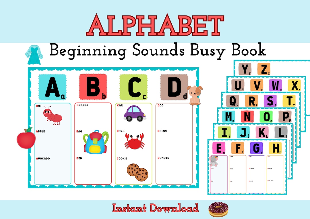 Beginning Sound Worksheet , Beginning Sounds Busy Book, Alphabet ...