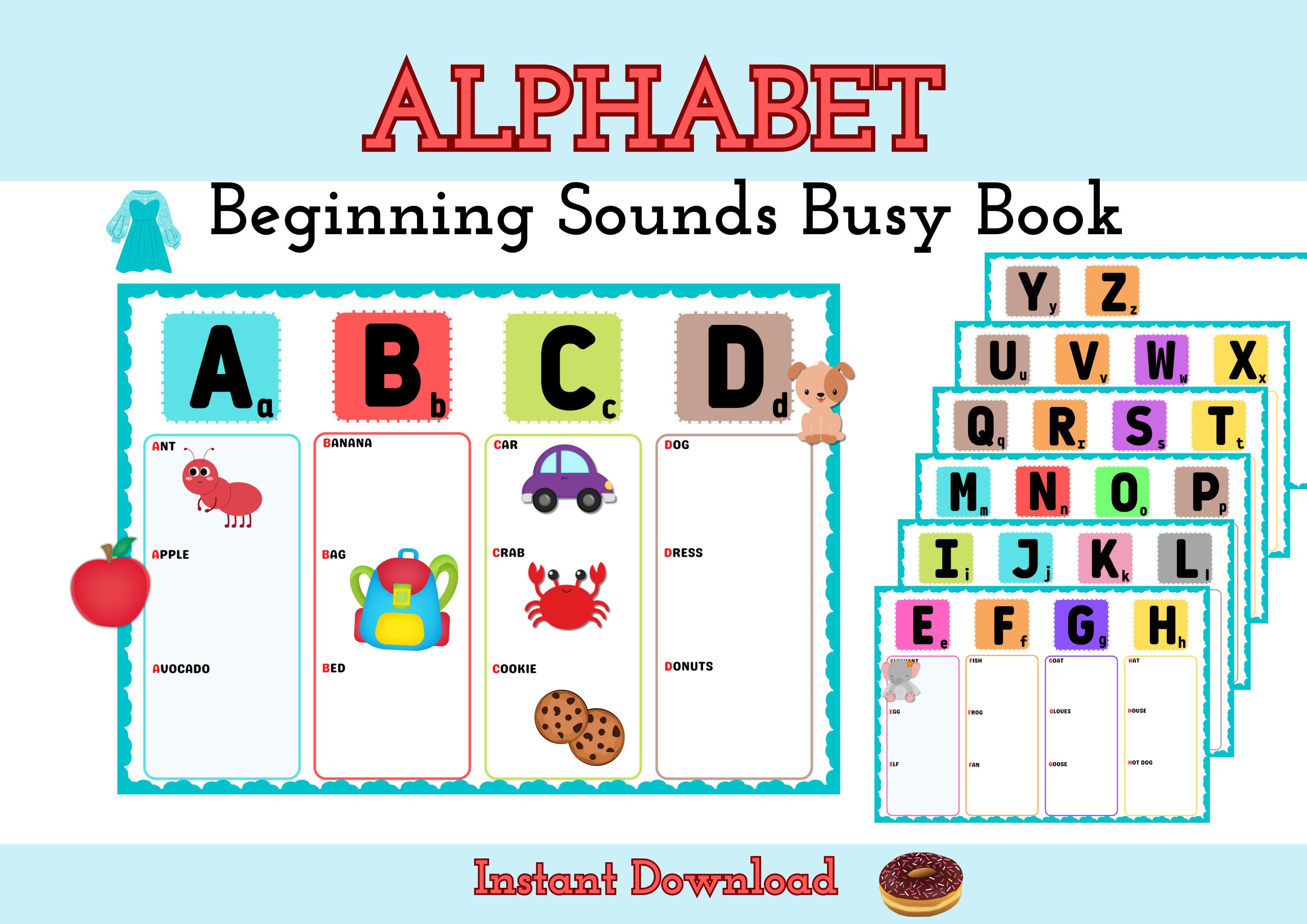 Beginning Sound Worksheet , Beginning Sounds Busy Book, Alphabet ...