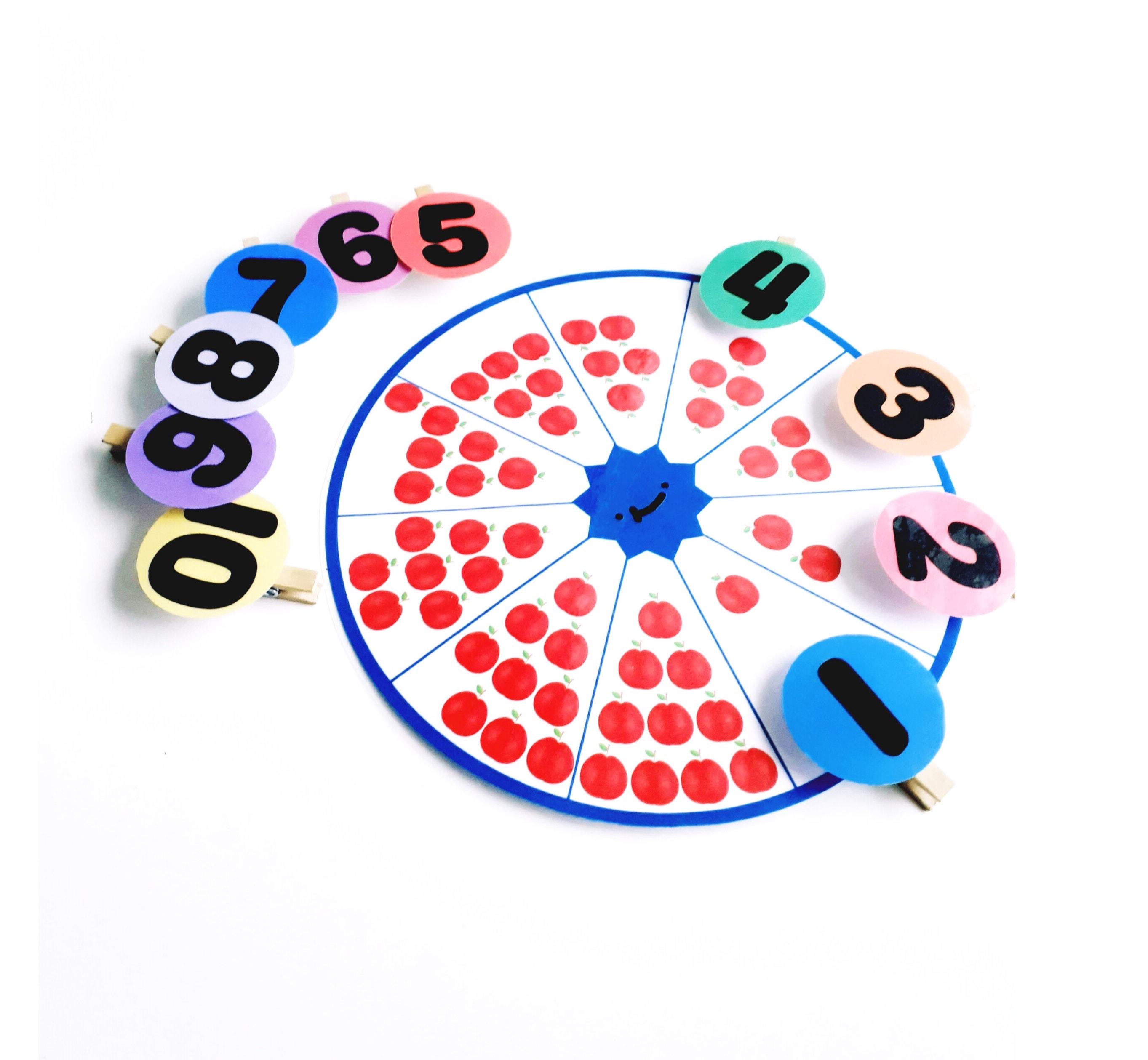 Wheel Counting Activity, Learn Numbers 1 to 10, Apple Counting Activity ...