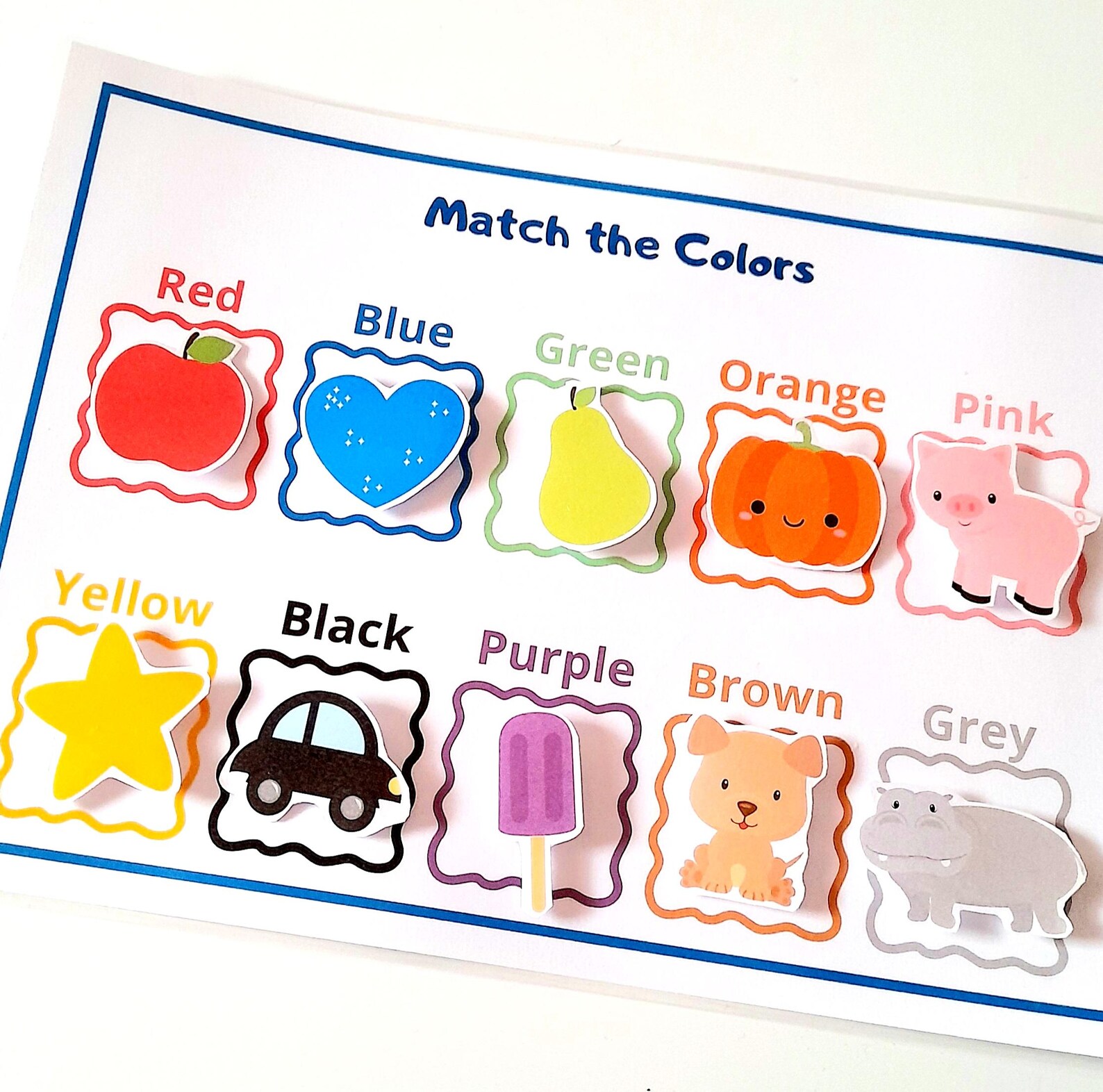 Color Sorting Matching Game, Color Matching Activity - Etsy