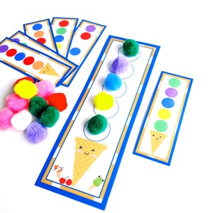 Build an Ice Cream With Pompoms, Fine Motor Activity - Etsy
