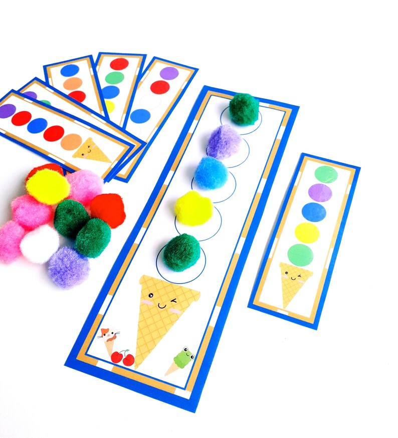 Build an Ice Cream With Pompoms Fine Motor Activity - Etsy