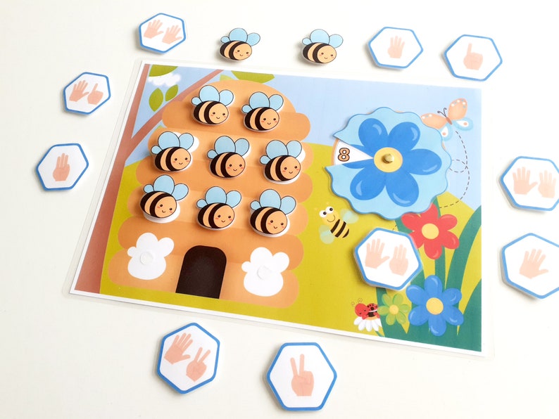 Bee Counting Activity Counting Toys for Toddlers - Etsy
