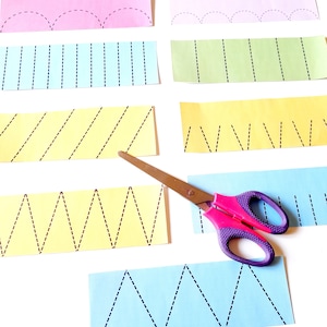 Scissor Skills Exercices, Printable Scissor Practice Sheets - Etsy