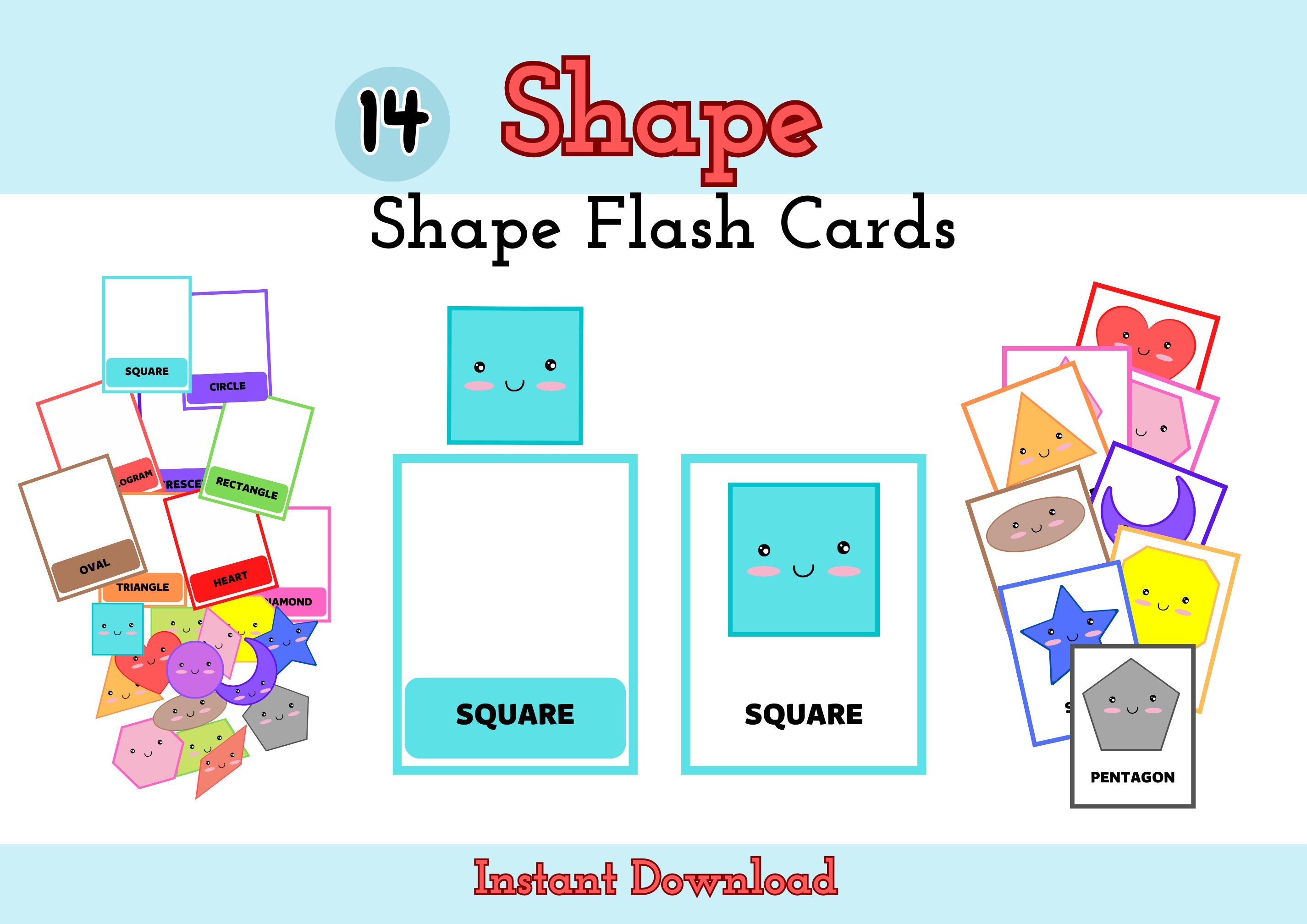 Shape Flash Cards, Shape Matching Worksheet, Shape Matching Game, Shape ...