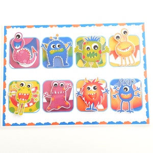 Monster Matching Game, Animal Matching Activity - Etsy