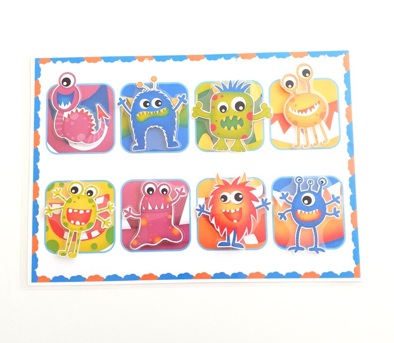 Monster Matching Game Animal Matching Activity - Etsy