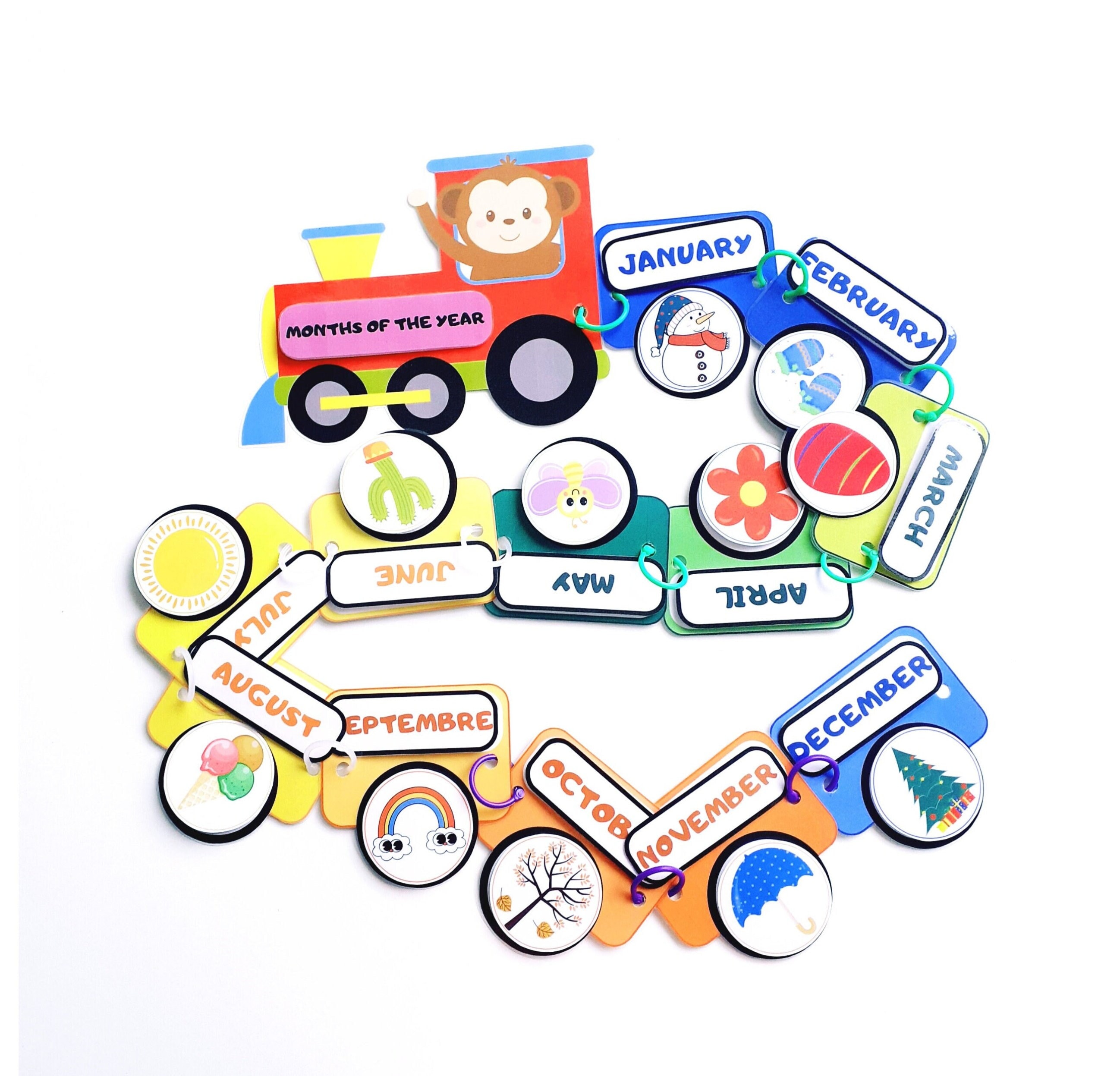 Months of the Year and Seasons , Fine Motor Activity - Etsy