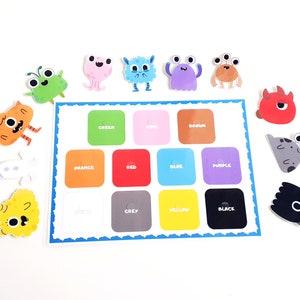 Monster Color Matching Worksheet, Printable Color Matching , Learning ...