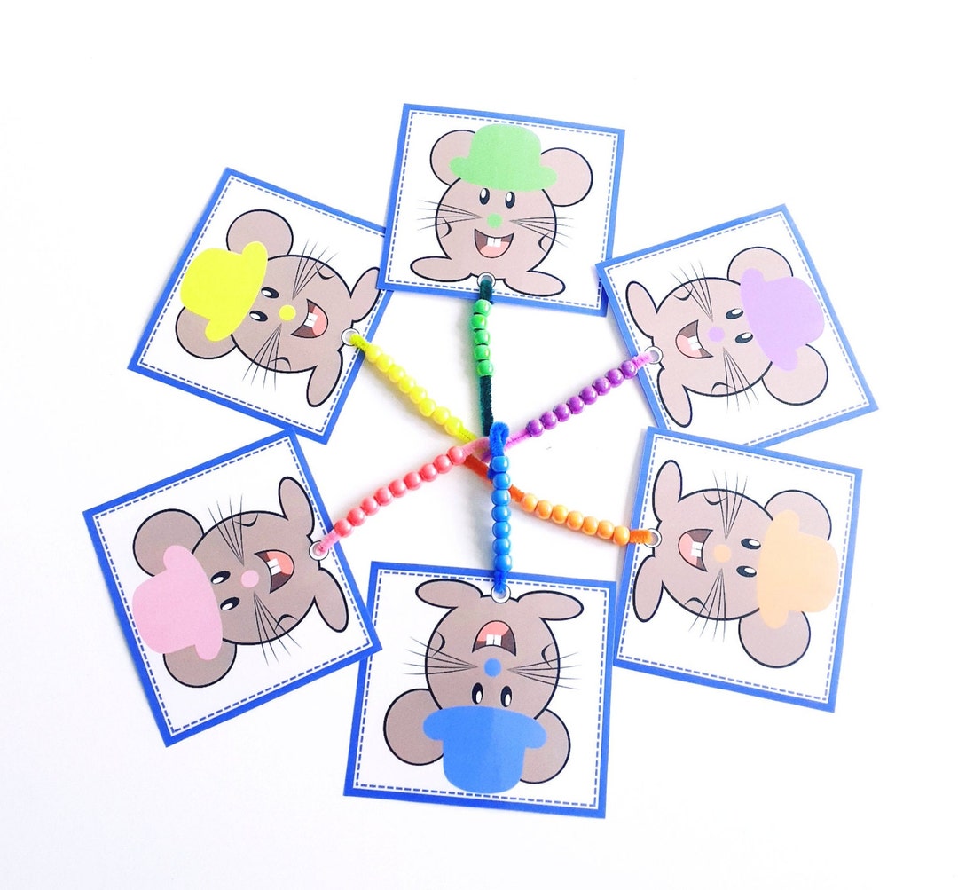 Color Sorting, Color Sorting Pipe Cleaner and Bead, Fine Motor Skills ...