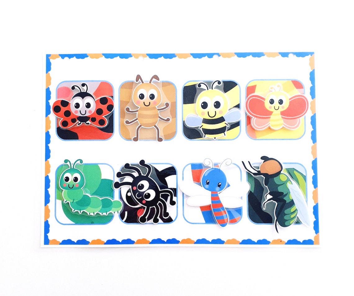 Bug Matching Game Bug Matching Animal Matching Activity - Etsy