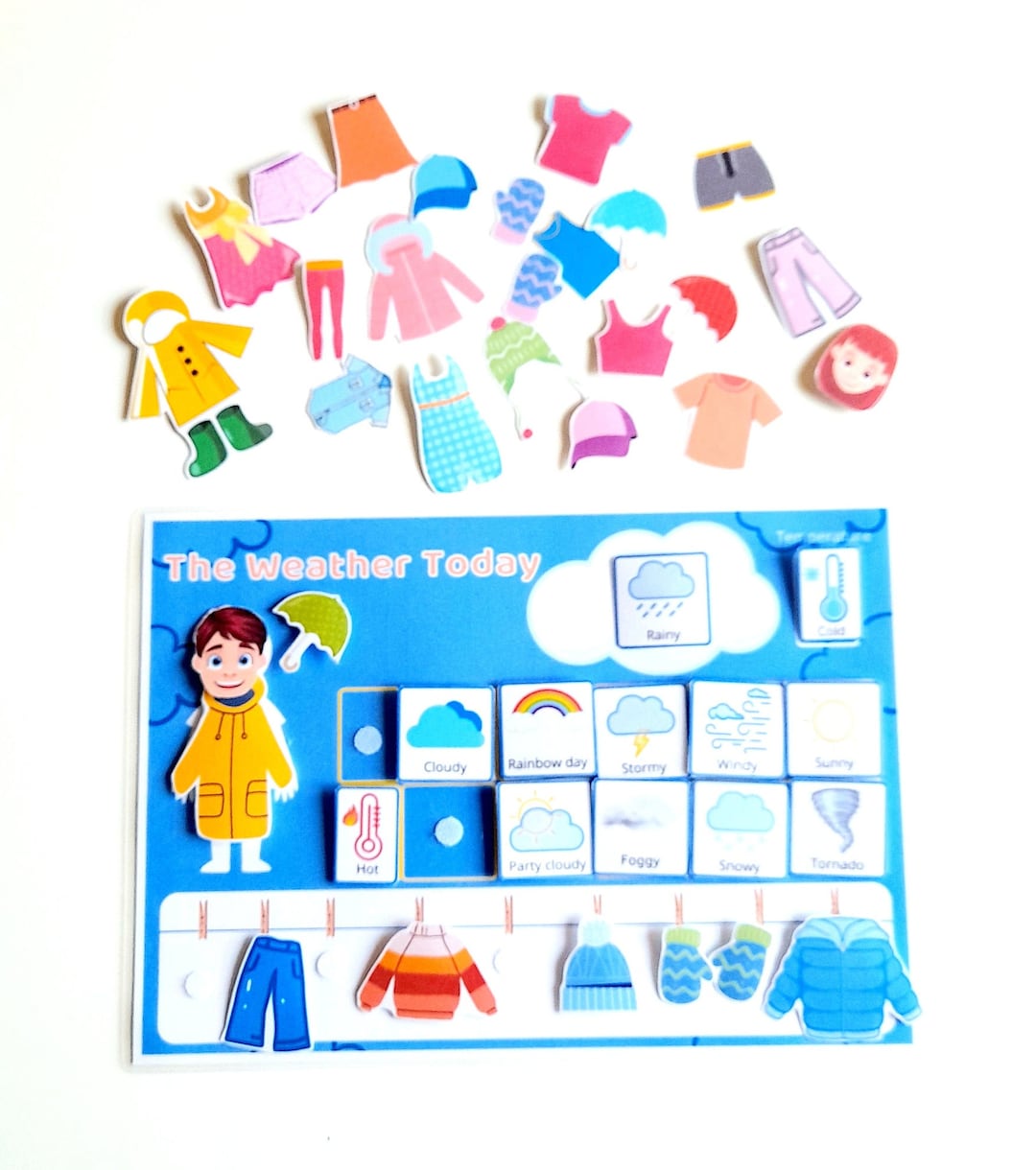 Child's Weather Chart and Printable Daily Calendar for Toddlers and ...