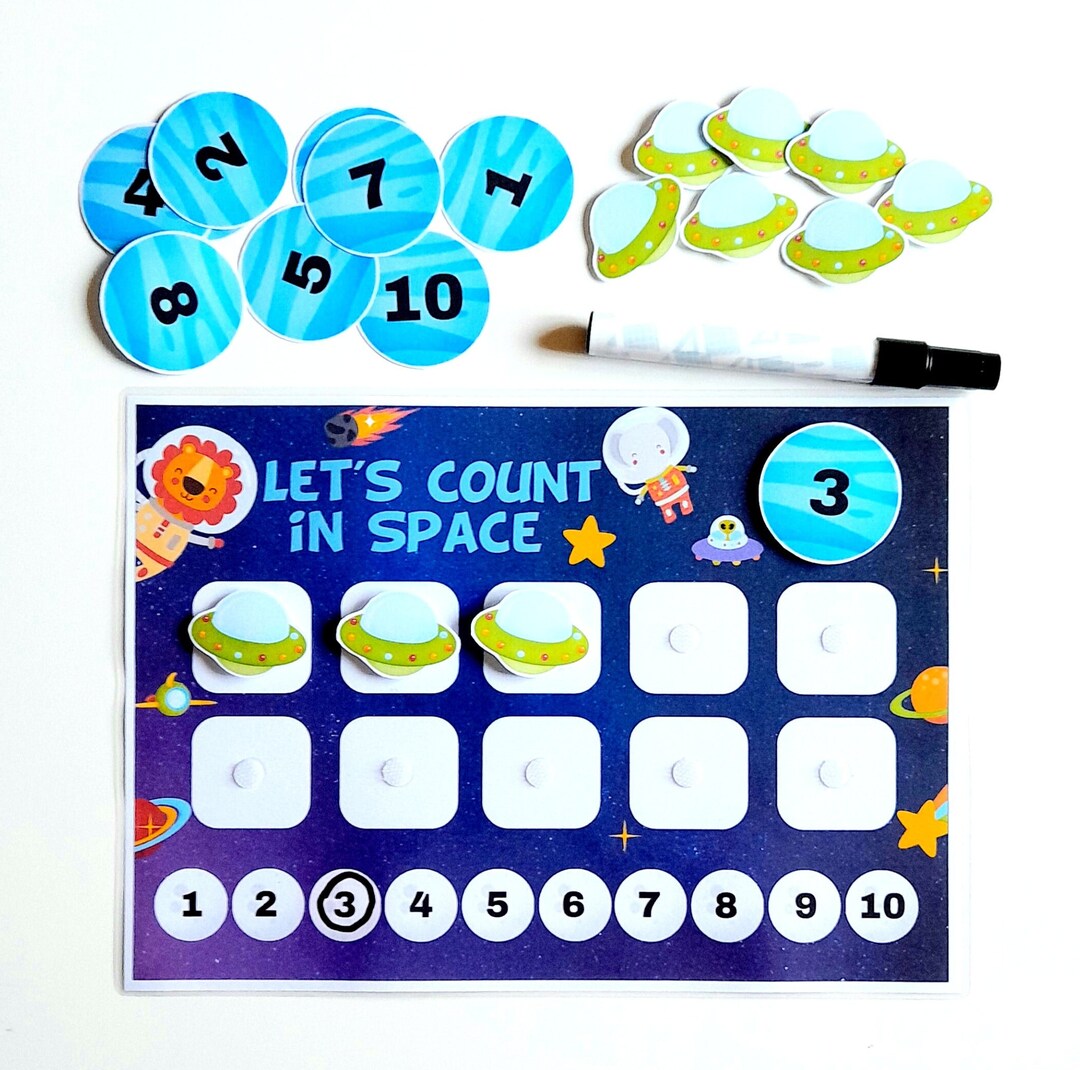 Space Counting Activity Numbers 1 to 10 Count for Kids - Etsy