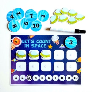 Space Counting Activity Numbers 1 to 10 Count for Kids - Etsy